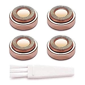 Replacement Heads for Finishing Touch Flawless Facial Hair Remover Shaver for Women, 18K Rose Gold Plated - Pack of 4