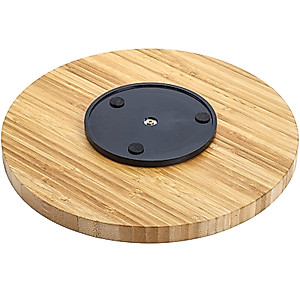 Kingrol 12 Inch Bamboo Lazy Susan, Non-Slip Kitchen Turntable, Rotating Spice Rack Organizer for Pantry, Cabinet, Refrigerator, Countertop