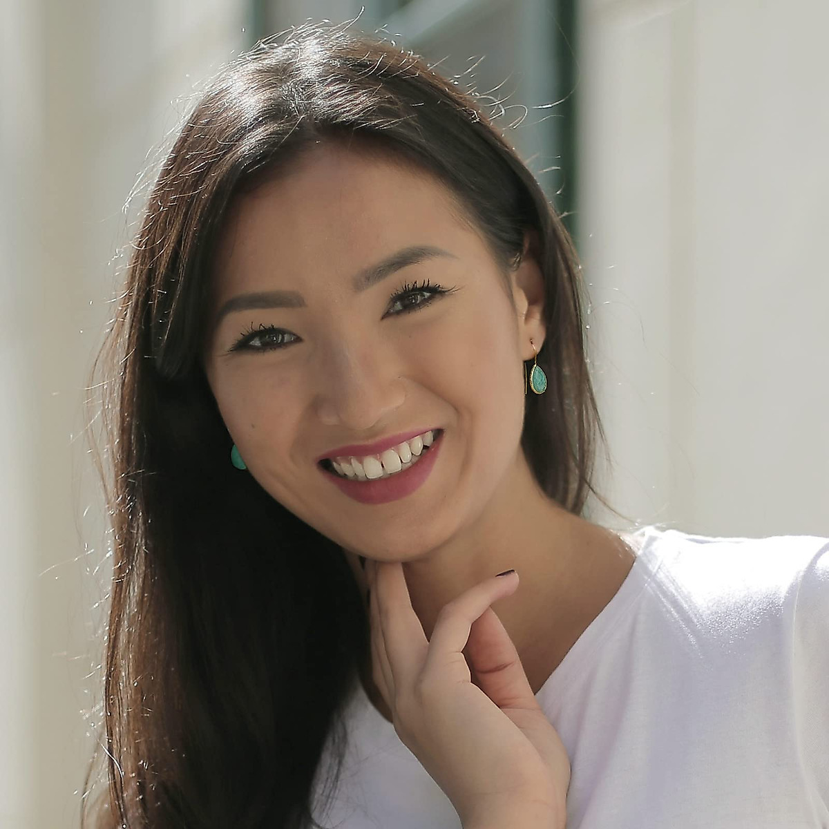 JA.S.JR Gemstone Teardrop Earrings Gold Dangle Earrings for Women