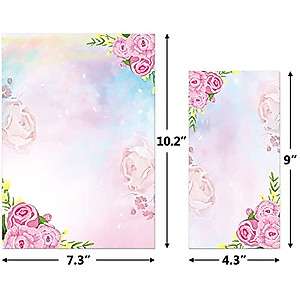 Stationary Set Japanese Stationery Paper and Envelopes Stationary Supplies Watercolor Floral 48