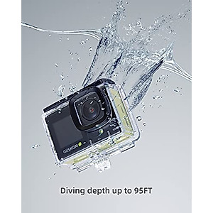 GIISKOM Fancy R2 Action Camera 4k/60FPS 24MP in Dual Screen, 95FT Waterproof Underwater Camera for Snorkeling, Sports Camera with Image Stabilization Matchs Mounting Bundles for Vlog (Green)