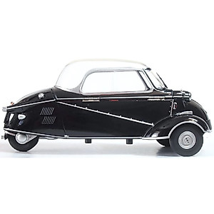 Messerschmitt KR200 Bubble Top Black with Red Interior 1/18 Diecast Model Car by Oxford Diecast 18MBC007