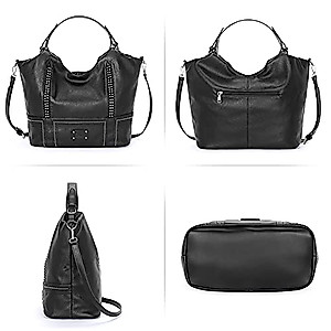 CLUCI Hobo Bags for Women Vegan Leather Purse Fashion Crossbody Shoulder Bags Top Handle Satchels Black