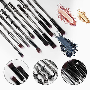 Wand Makeup Brushes Set - ARALOR 10pcs Wand Set Makeup Brushes for Women