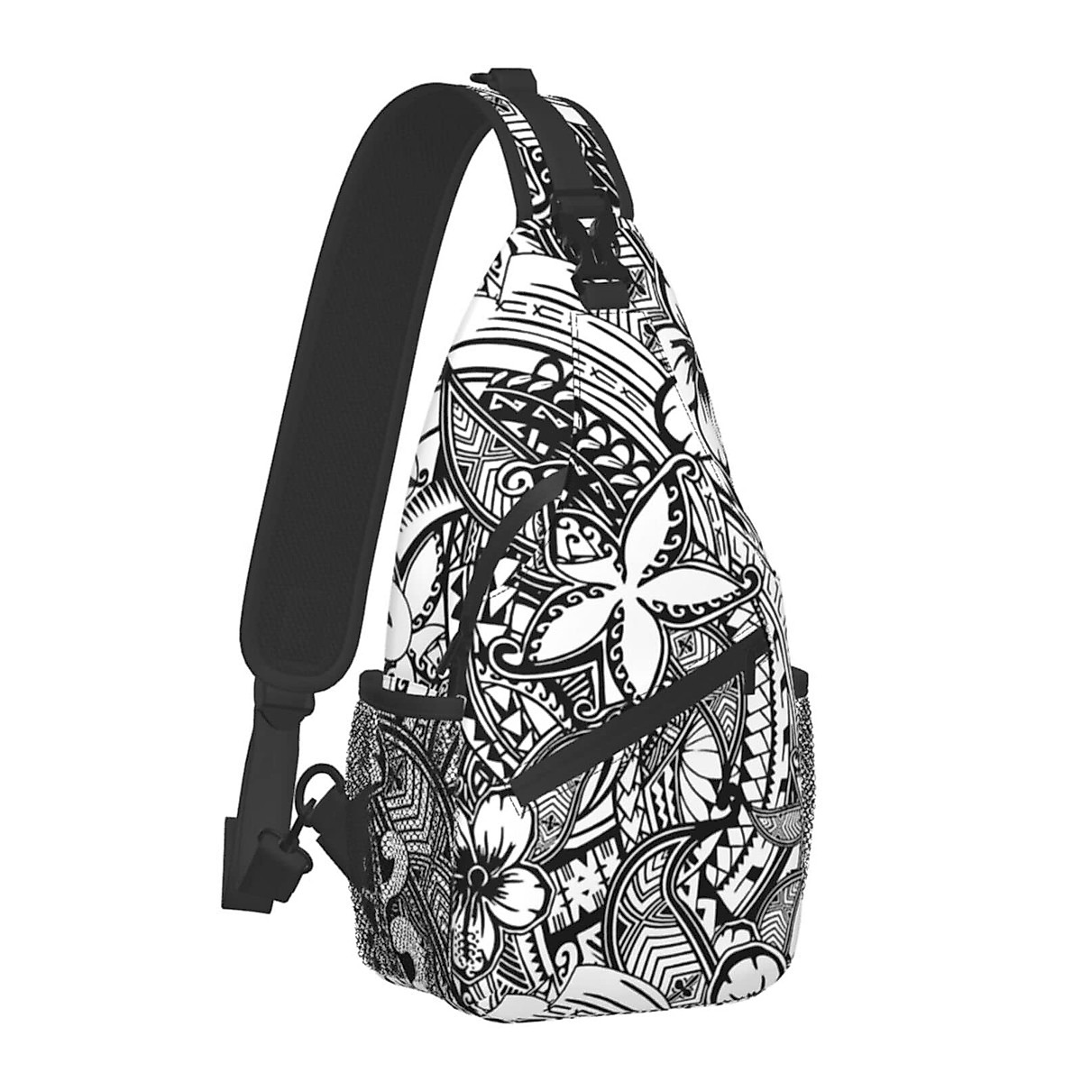 Jeezshop Cute French Bulldog Sling Bag For Men And Women,Multi Pocket Chest Package Crossbody Shoulder Bag For Cycling Sports Travel Hiking Work., Black