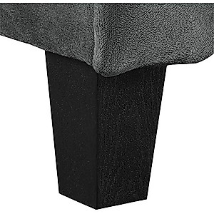 BOWERY HILL Microfiber Upholstery Living Room Sofa Couch in Dark Gray