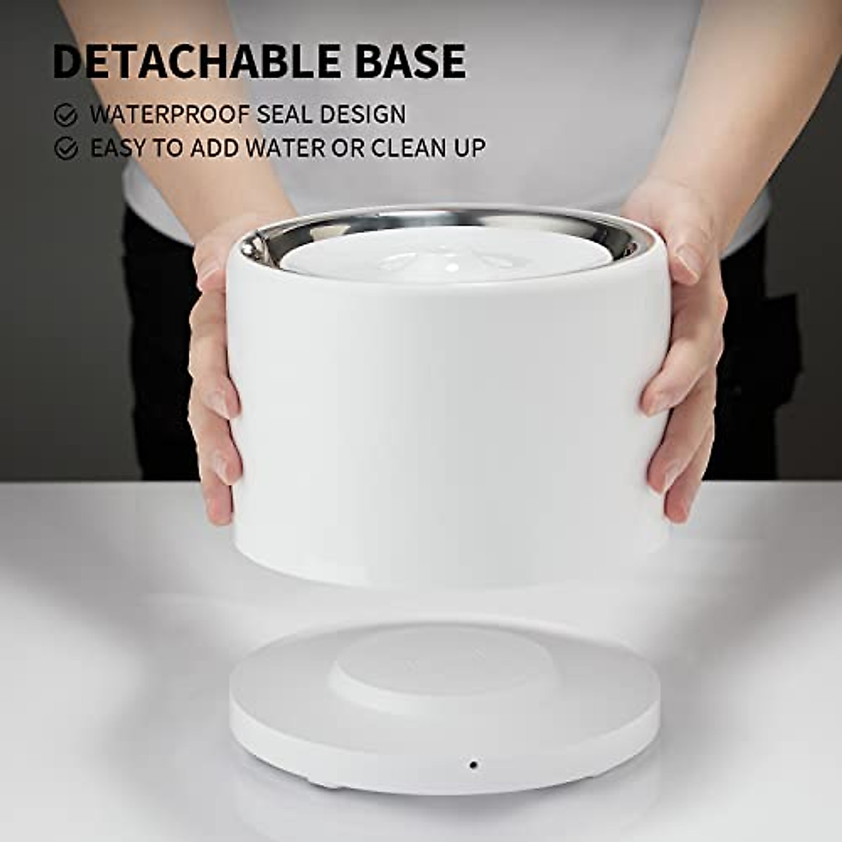 PETKIT Stainless Steel Cat Water Fountain with Wireless Pump, Dog Cat Water Fountain Dispenser,Ultra Quiet Pet Water Founatin for Cats and Small Dogs