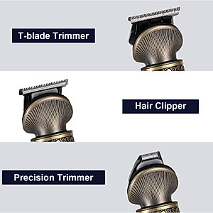 Hatteker Hair Clippers for Men T-Blade Trimmer Beard Trimmer Cordless Hair Trimmer Edgers Shaver Grooming Kit for Men