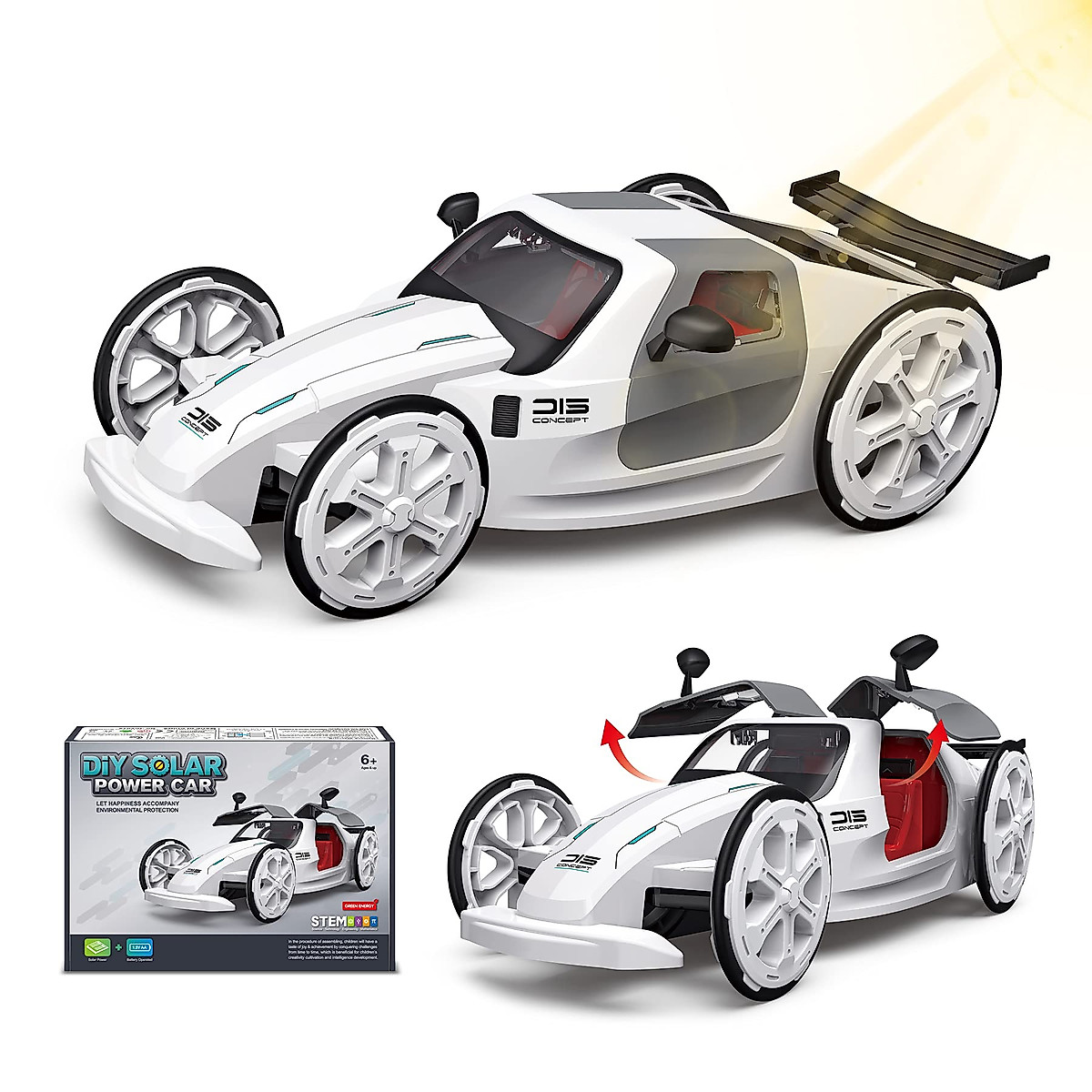 MDGZY STEM DIY Car Toys, Educational Solar Power Car Science Assembly Vehicle Kit for Kids, Building Toy for Preschool Kids Aged 6-10, Gift for Teens, Boys & Girls