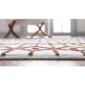 Rugs.com Lattice Trellis Collection Rug – 8' x 10' Multi Low-Pile Rug Perfect for Living Rooms, Large Dining Rooms, Open Floorplans