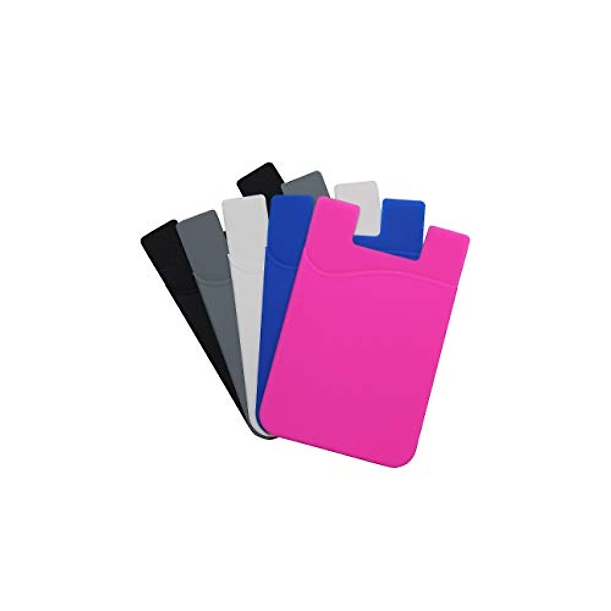 Agentwhiteusa 5 Pack Cell Phone Wallet, Card Holder for Back of Phone, Stick on Wallet (for Credit Card, Business Card & Id) |Compatible with Almost Every Phone| iPhone, Android & Most Smartphones