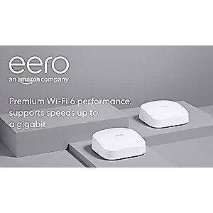 Amazon eero Pro 6 mesh Wi-Fi 6 system | Fast and reliable gigabit speeds | connect 75+ devices | Coverage up to 3,500 sq. ft. | 2-pack, 2020 release