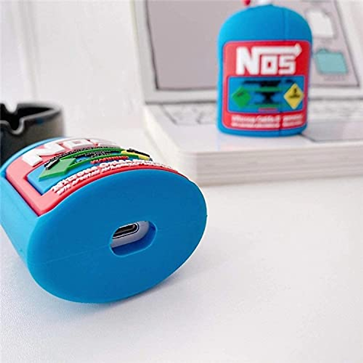 JDMTuning Car NOS Nitrogen Bottle Apple Airpods Engine Silicone Case Cover for Protection Fits AirPods Pro Wireless Charging