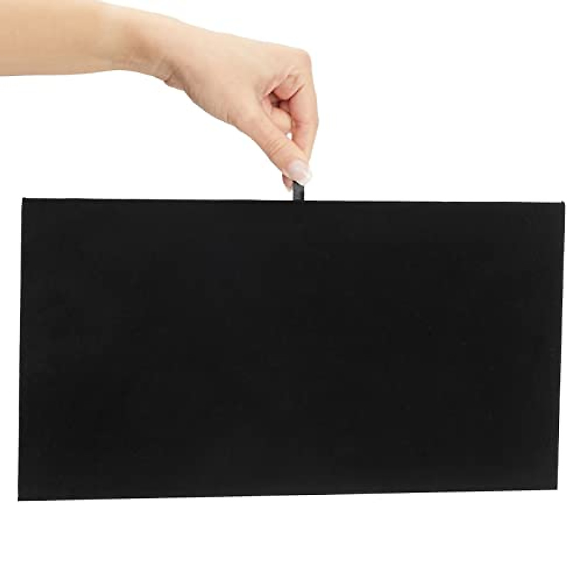 Juvale 6 Pack Velvet Jewelry Display Tray for Selling and Displaying Necklaces, Earrings, Jewels, Bracelets, Anklets, Rings, Gemstones, Chains, Brooches (Black, 14 in)