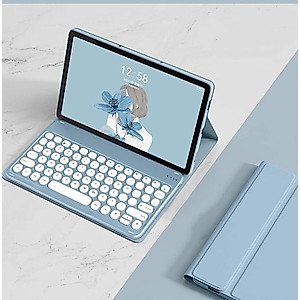 Keyboard Case for Lenovo Tab M10 Plus 3rd Gen 2022 Release, Round Keys Detachable Wireless Bluetooth Keyboard Case for (Model: TB125FU / TB128FU / TB128XU), Teal