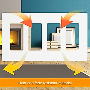 ENERLITES - SI8834-W-STICKER Screwless Decorator Wall Plates Child Safe Outlet Covers, Size 4-Gang 4.68" H x 8.30” L, Unbreakable Polycarbonate Thermoplastic, SI8834-W, Glossy, White