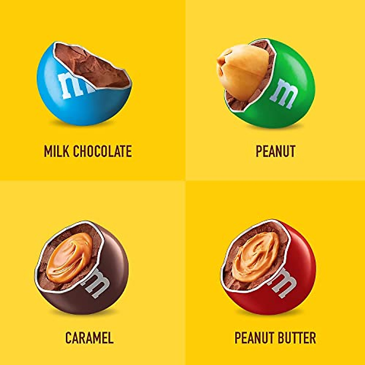 M&M'S Original, Peanut, Peanut Butter & Caramel Fun Size Bulk Easter Chocolate Candy, 30.35 oz, 55 ct, Bag