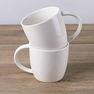 Tacuhy Large Coffee Mugs Set of 2, 20 oz Coffee Mugs, Big Coffee Cups with Large Handle, Ceramic Mugs for Coffee Tea (White)