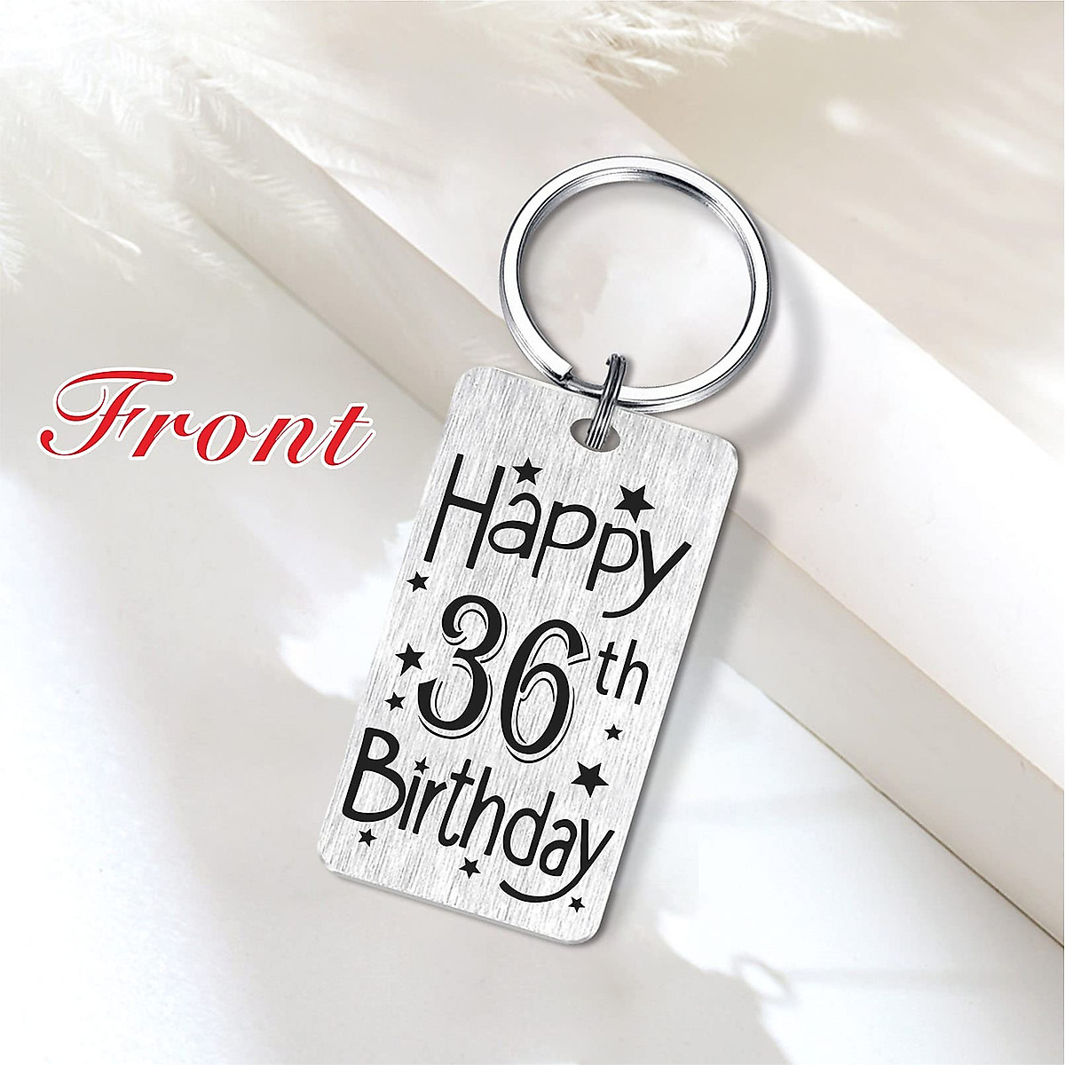 HYHYDHP 36th Birthday Gifts for Women Men, Happy 36 Year Old Birthday Keychain, 36 Yr Bday Presents Ideas