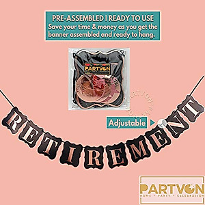 Rose Gold Happy Retirement Banner | Glitter Rose Gold Circle Dot Garland Twinkle Star Paper Hanging Bunting Banner Backdrop for Retirement Decorations | Luxurious Retirement Party Supplies for Women