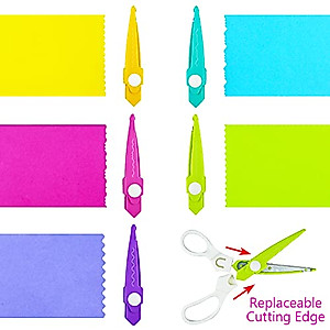 BINWISH Decorative Paper Edge Scissors Set, 5 Pairs Zig Zag Edges with Portable Organizing Container, Great for DIY Paper Wavy Edge Cutting, Crafts, Scrapbooking, Paper Quilling and Kid’s Designs