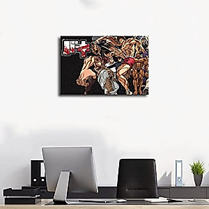 YOLANCH Baki Hanma Poster Baki Poster.Gurappura Baki Poster Canvas Poster Wall Art Decor Print Picture Paintings for Living Room Bedroom Decoration Unframe-style 12x18inch(30x45cm)
