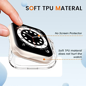 [2 Pack] Goton Bumper Case for Apple Watch Series 6 5 4 SE(2023) 40mm, Ultra Thin Soft TPU Shockproof Edge Case Cover Bumper Protector for iWatch Accessories (No Screen Protector) Clear+Clear, 40mm