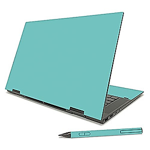 MIGHTY SKINS Skin Compatible with HP Envy x360 15" (2021) - Solid Turquoise | Protective, Durable, and Unique Vinyl Decal wrap Cover | Easy to Apply, Remove, and Change Styles | Made in The USA