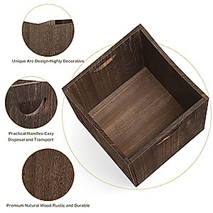 smusei Wood Trash Can Rustic Farmhouse Style Waste Basket Bin 9.5 Gallon Large Kitchen Garbage Can for Bedroom Living Room Bathroom Office, Rustic Brown