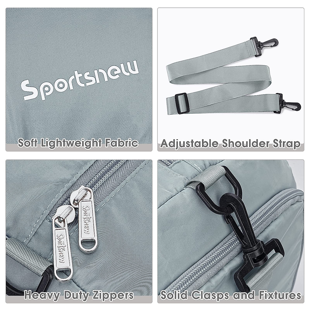 Gym Bag for Men and Women, Small Sports Carry On Duffel Gym Bags with Wet and Shoe Compartment, Dark Gray