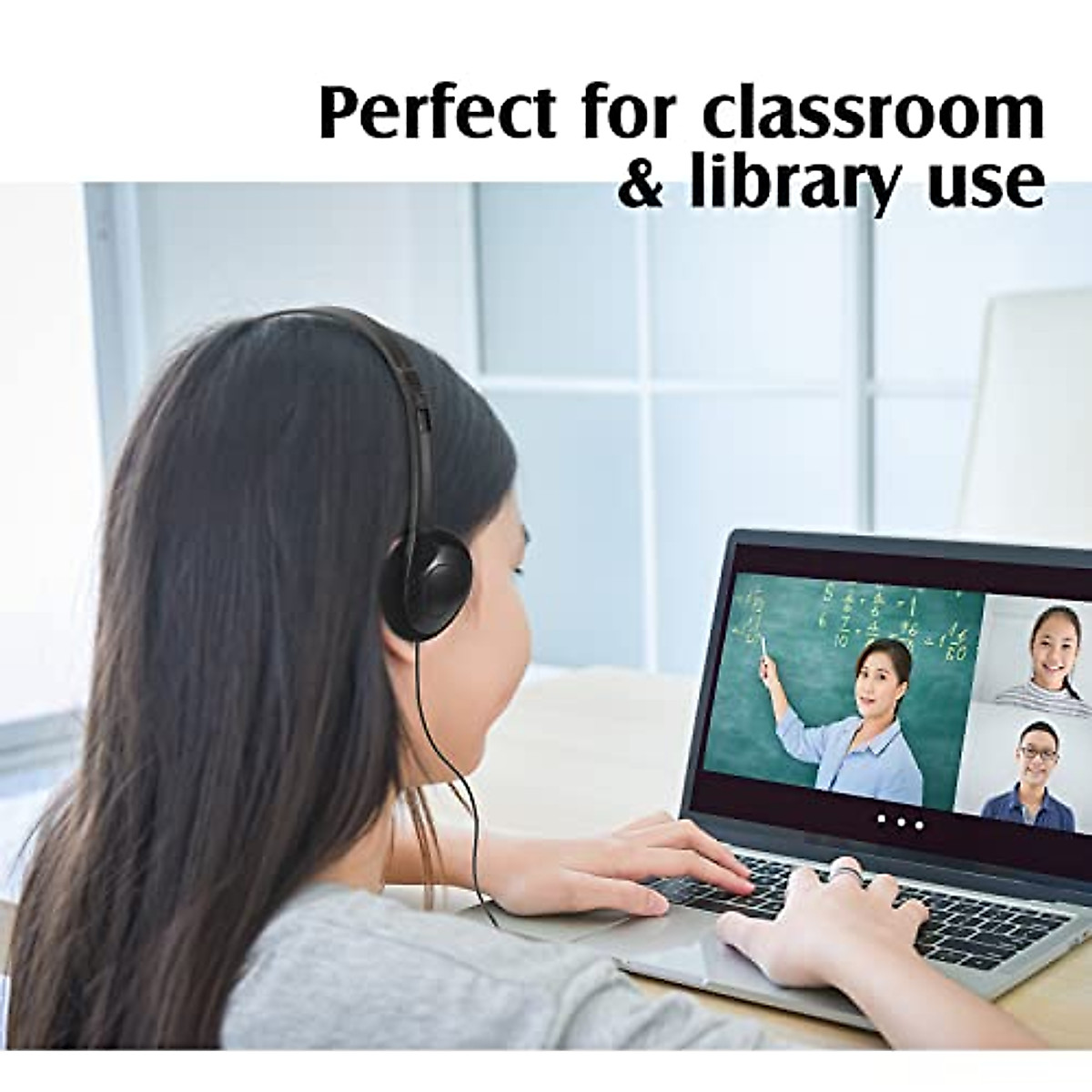 Flutesan 20 Pack Classroom Kids Headphones on Ear Headphones Over The Head Earphones for Student School Children Teen Boys Girls Adults, Black