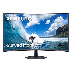 SAMSUNG T550 Series 27-Inch FHD 1080p Computer Monitor, 75Hz, Curved, Built-in Speakers, HDMI, Display Port, FreeSync (LC27T550FDNXZA)