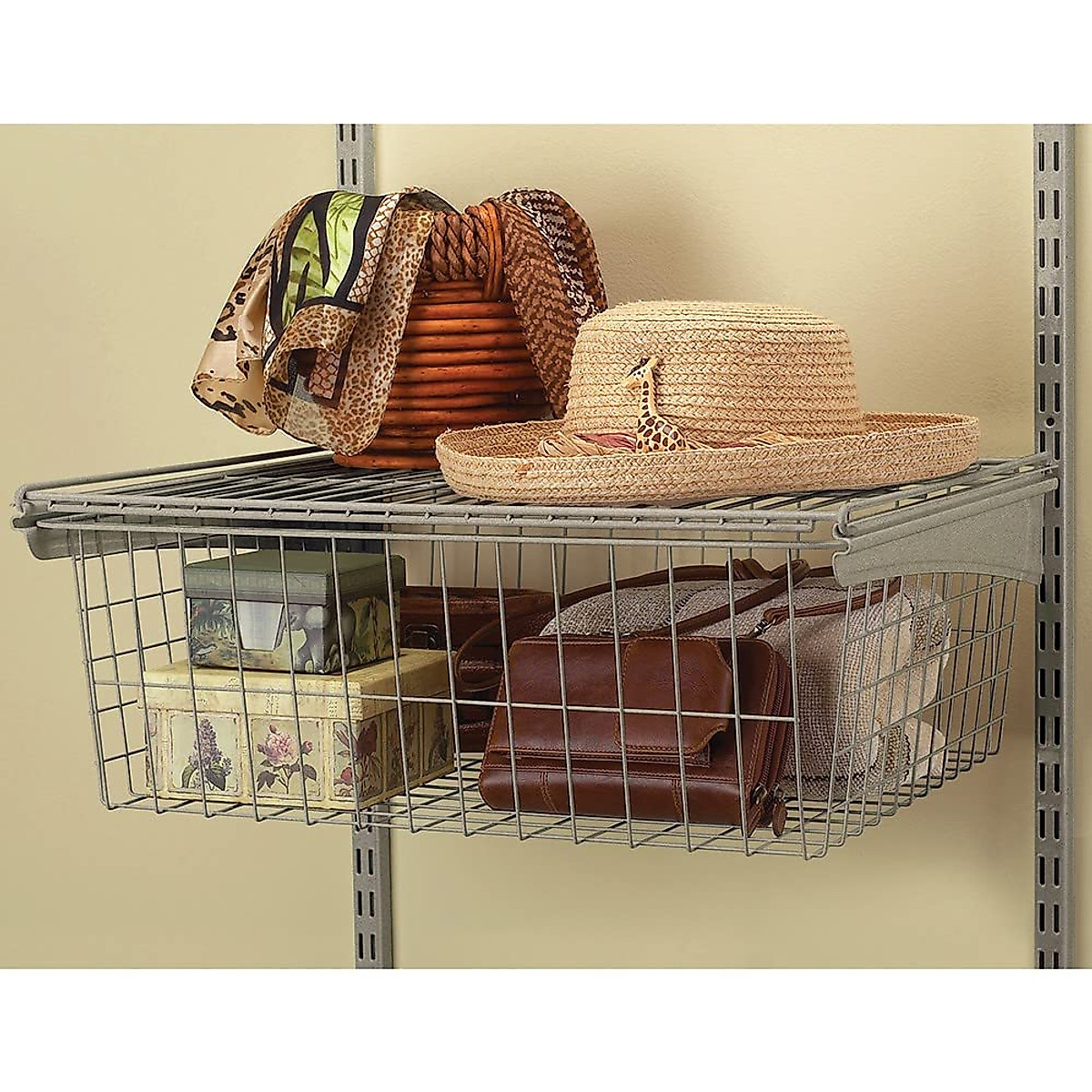 ClosetMaid ShelfTrack Hardware Kit for Add-On Drawer, Drawer Frame Hardware, Nickel Finish