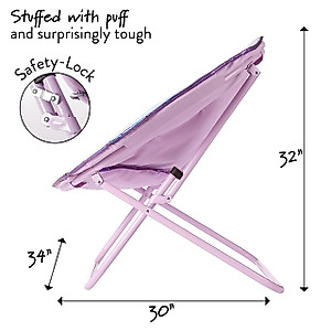 Urban Lifestyle Faux Fur Foldable Saucer Chair, Rainbow