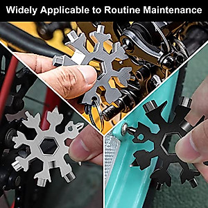 18-in-1 Snowflake Multitool, 9 Packs Stainless Steel Snowflake Wrench/Bottle Opener/Screwdriver Kit, Stainless Steel Portable Star Tool for Christmas Great Gifts