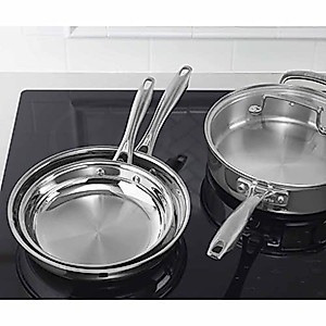 Cuisinart Classic Pots & Pans Set, 10 pcs Cookware Set with Saucepans, Saute pans, & Skillets- Tapered Rims for Drip Free Pouring & Cool Grip Handles, Stainless Steel, TPS-10