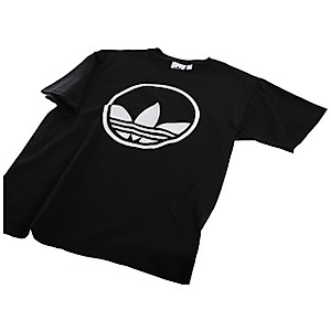 adidas Originals mens Circle Trefoil Shorts Sleeve Tee Black Medium