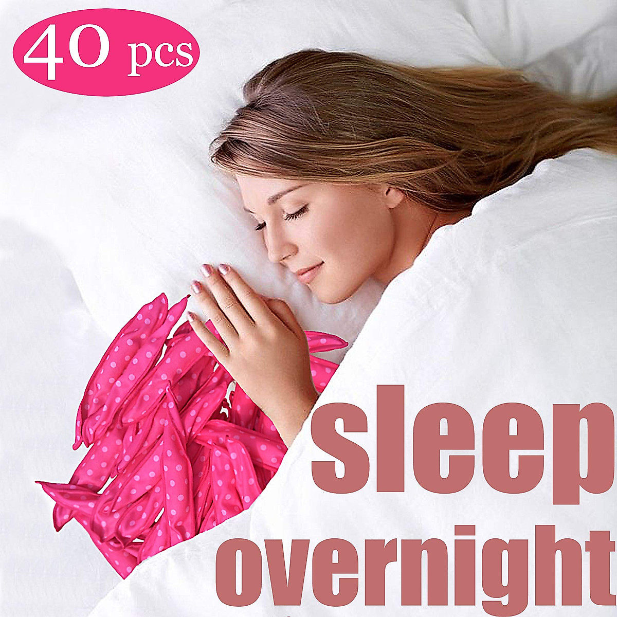 40 pieces soft sleep hair rollers pillow sponge hair rollers stain heatless sleep in hair curlers large overnight stain hair rollers … …