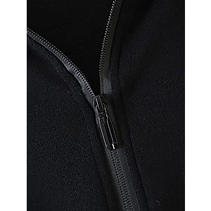 Meladyan Women Oversized Solid Zip Up Hoodie Drawstring Hooded Long Sleeve Fleece Vintage Sweatshirts Jackets Pockets 90s Black