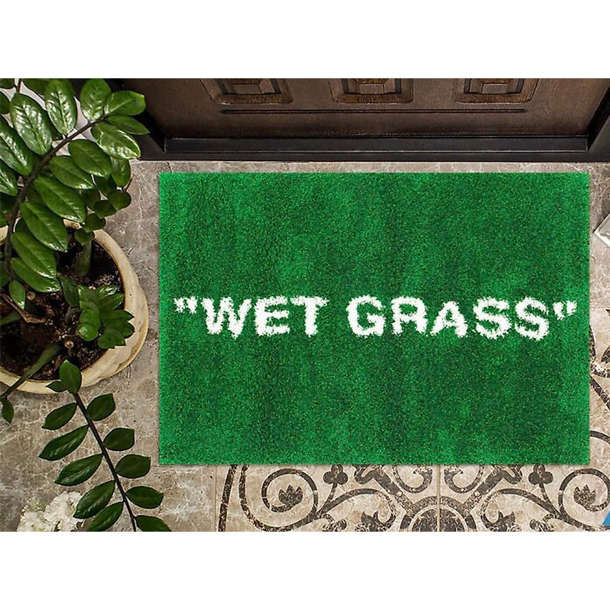 LUXAPE Wet Grass Rug - Tufted Hypebeast Rug - Handmade & Premium - 32 * 20in (80 * 50cm) - Hypebeast Room Decor - Off White Rug - Aesthetic Bape Rug - Luxape Rug