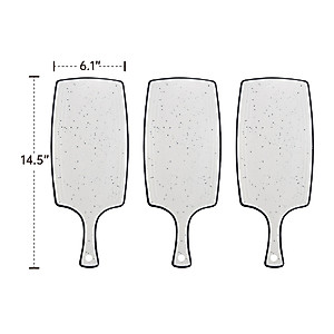 KARRYOUNG Set of 3 Ceramics Cheese Serving Board with Handle - Perfect for Charcuterie, Cheese, and Appetizers - Ideal Party Platter for Bread, Meat, and Fruit Display, 15 x 6.2 Inch