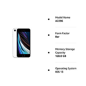 Apple iPhone SE (2nd Generation), US Version, 128GB, White - Unlocked (Renewed)