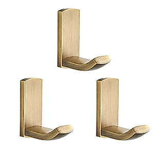 Flybath Coat Hooks Antique Brass Shower Towel Robe Hook for Hanging Bathroom Kitchen Hooks Wall Mounted, Brushed Bronze - 3 Pack