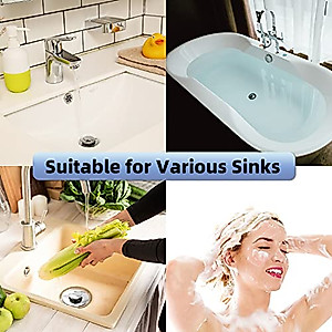 Bathroom Sink Stopper, 3 in 1 Pop Up Kitchen Bathtub Drain Stopper Plug, Sink Strainer for 1.18-1.65", with Shower Drain Hair Catcher Anti-Odor Valve Anti Clogging Bathroom Sink Drain Strainer