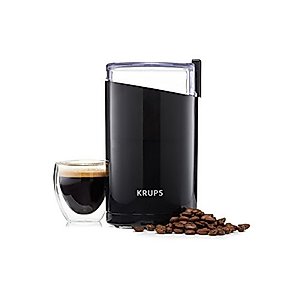 Krups One-Touch Coffee and Spice Grinder 12 Cup Easy to Use, One Touch Operation 200 Watts Coffee, Spices, Dry Herbs, Nuts Black