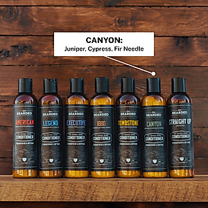 Live Bearded Beard Conditioner, 8 fl oz - Strengthens and Softens Facial Hair - Made in the USA - All-Natural Ingredients with Biotin, Caffeine | Canyon Scent - Juniper, Cypress, Fir Needle