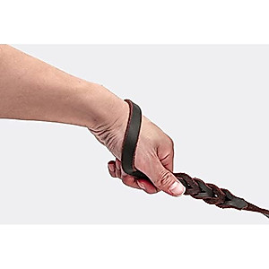 DHDM Leather Braided Dog Collar, Large Dog Collar with Drawstring for Small, Medium and Large Dogs