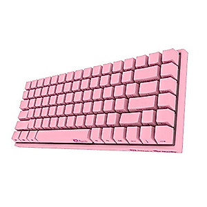 Teerwere Gaming Keyboard 84 Key Side Printed PBT Keycaps Cherry MX Switch Pink Mechanical Gaming Keyboard Compact Layout Mechanical Gaming Keyboard (Color : Pink, Size : Blue Switch)