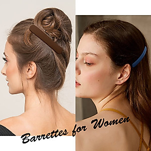 ATODEN Hair Claw Clips for Women - 3Pcs Matte Barrettes for Thin Fine Hair, 3.54" Flat Pins, French Clips for Short Medium Hair, Hair Accessories Gifts