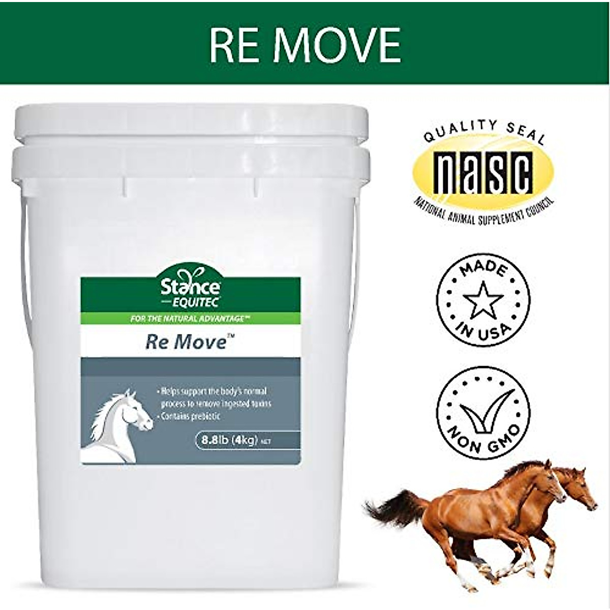 Stance Equitec Re Move - Horse Supplements That Support The Body's Normal Process to Remove Ingested Toxins, Contains Probiotics - 8.8 lb